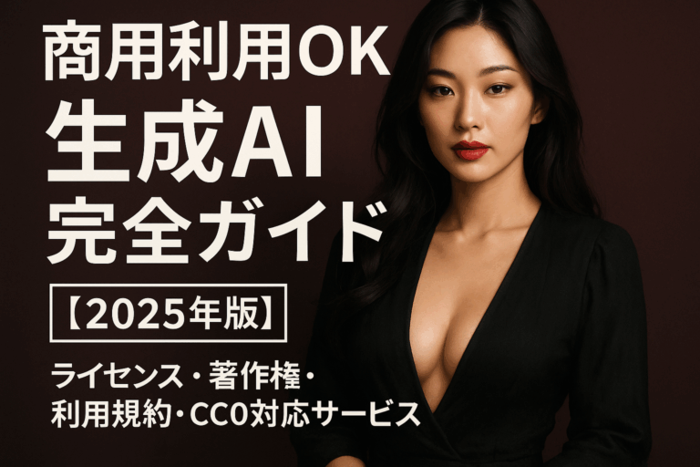 商用利用OK生成AI完全ガイド【2025年版】ライセンス・著作権・利用規約・CC0対応サービス | 生成AI事件ファイル