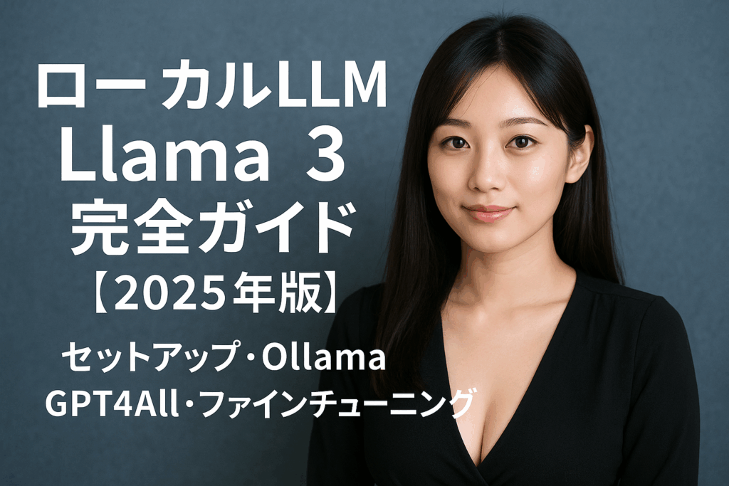 ローカルLLM Llama 3完全ガイド【2025年版】セットアップ・Ollama・GPT4All・ファインチューニング | 生成AI事件ファイル